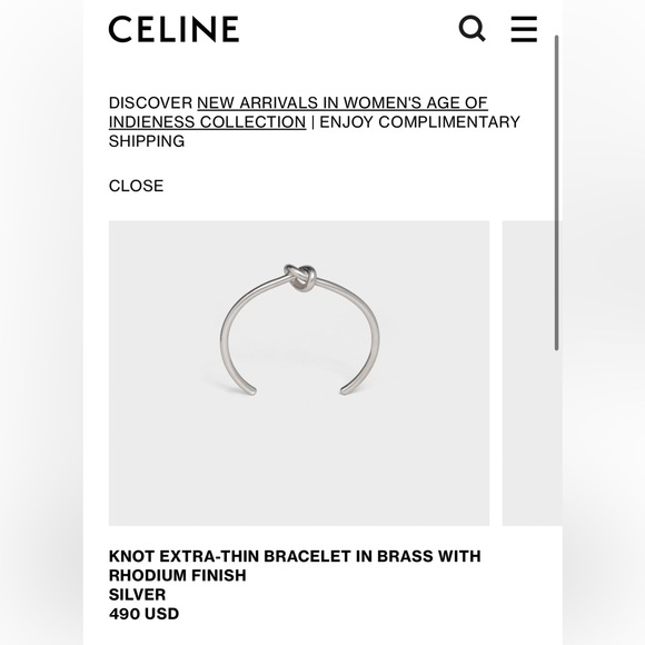Celine | Jewelry | Celine Bangle | Poshmark